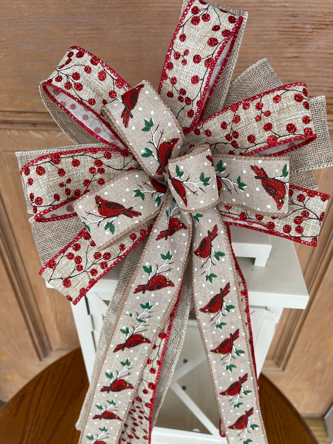 Cardinal Bow, Cardinal Wreath Bow, Cardinals Bow, Red Berries Wreath ...