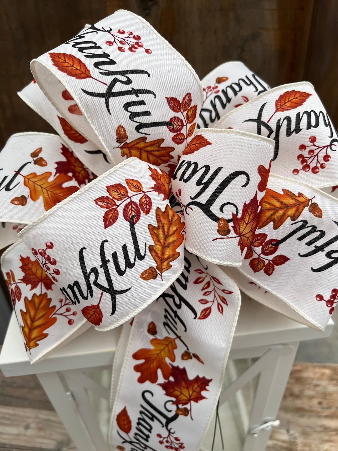 Thanksgiving Bow, Fall Bow, Thankful Bow, Thanksgiving Bow, Fall Wreath ...