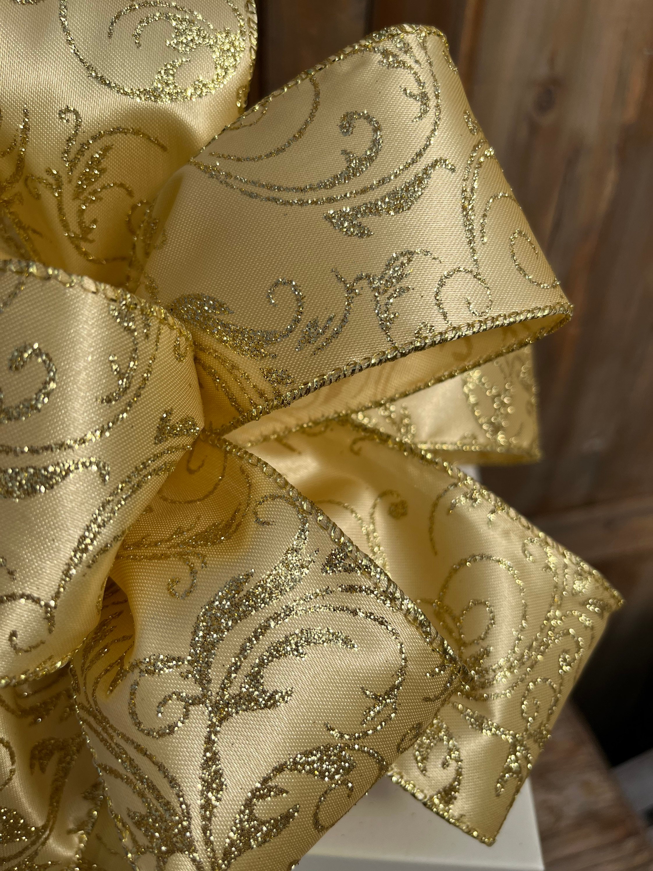 Christmas Bow Gold Bow Gold Wreath Bow Gold Christmas Bow - Etsy