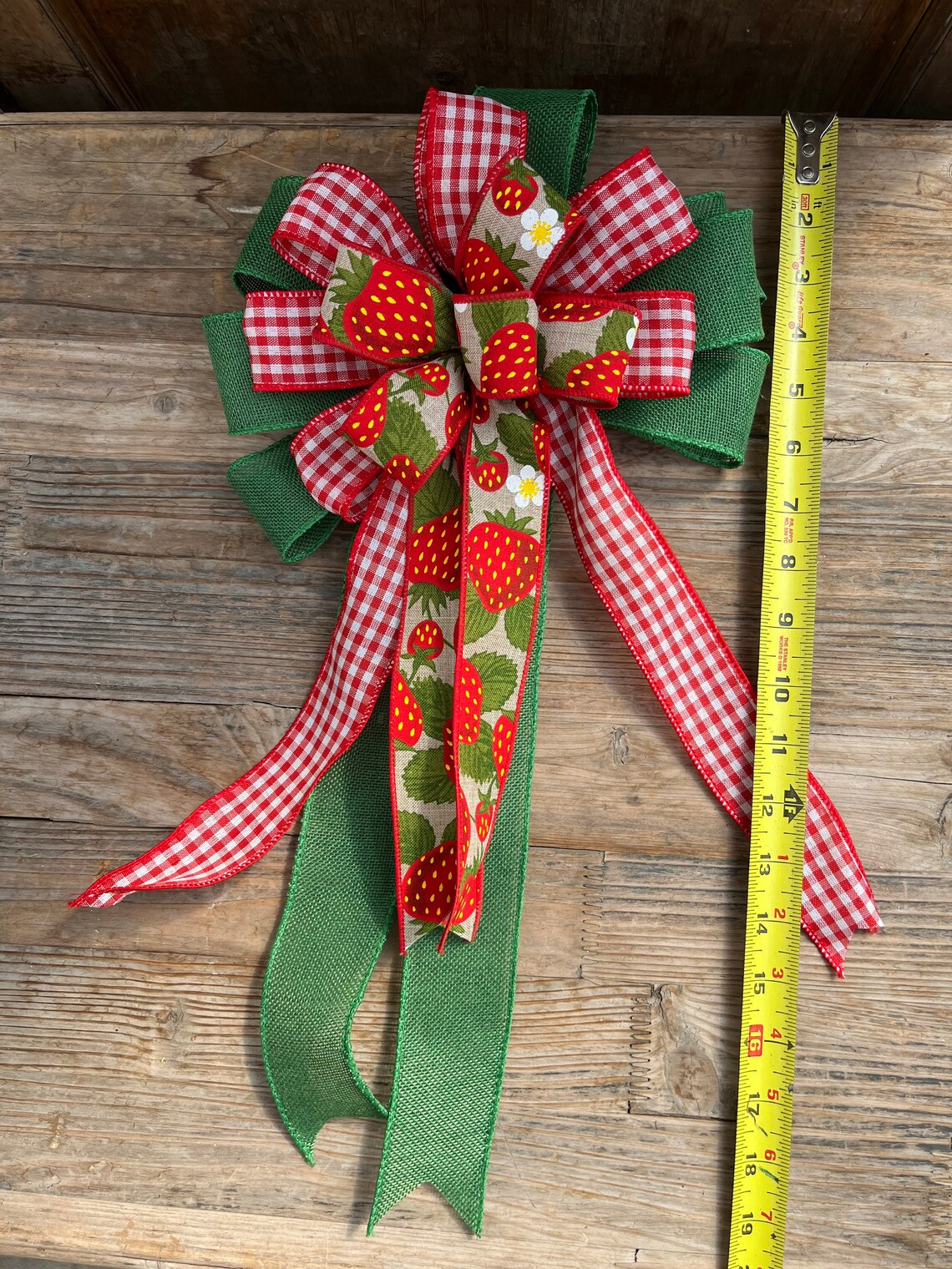 Strawberry Bow Summer Wreath Bow Summer Strawberry Bow - Etsy
