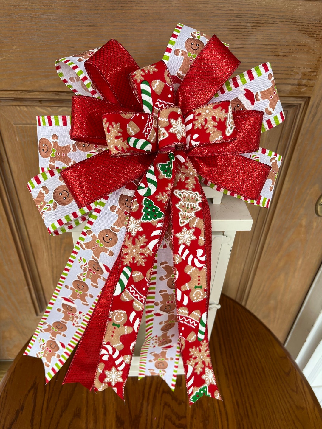 Christmas Bow, Gingerbread Man Bow, Christmas Candy Bow, Candy Cane Bow ...
