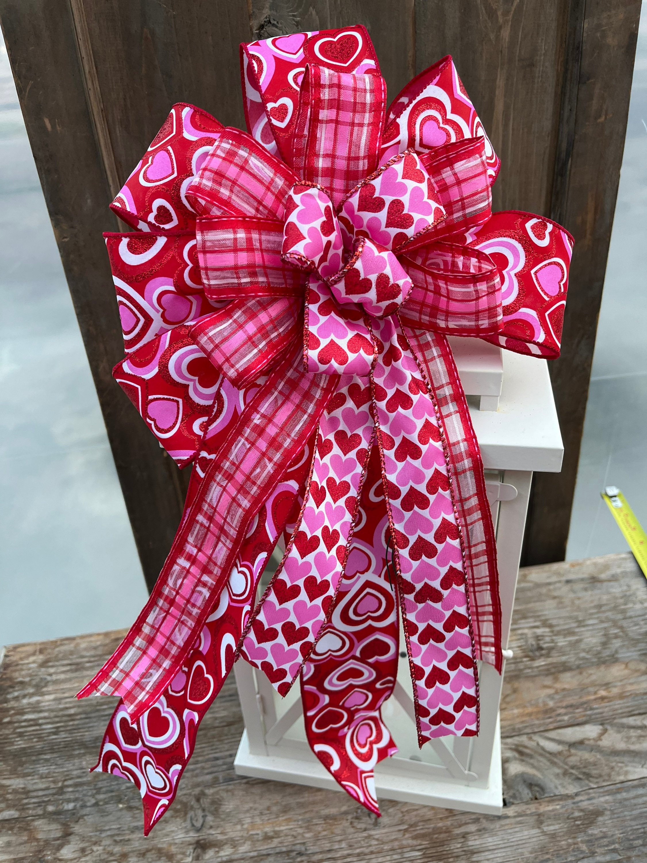 Valentines Day Bow Hearts Bow Valentine Wreath Bow - Etsy