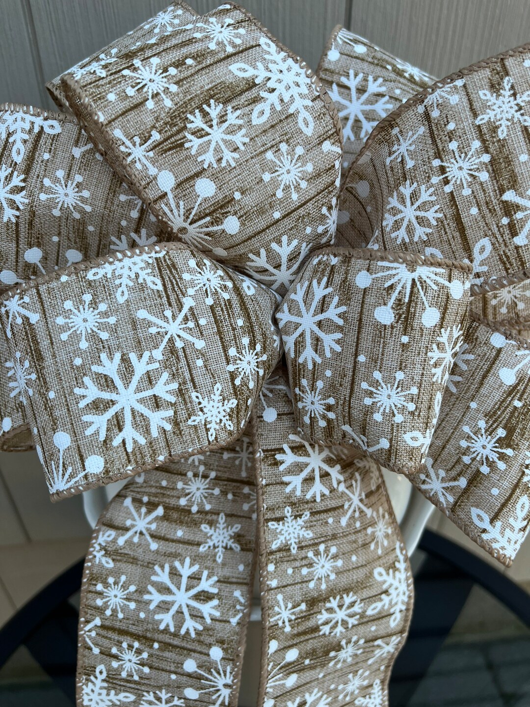 Snow Flakes Bow, Winter Bow, Snowflake Wreath Bow, Winter Lantern Bow ...