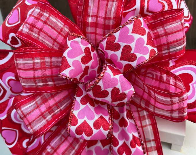 Valentines Day Wreath Bow Red And White Lantern Bow Accent Bow For Valentines Day Party