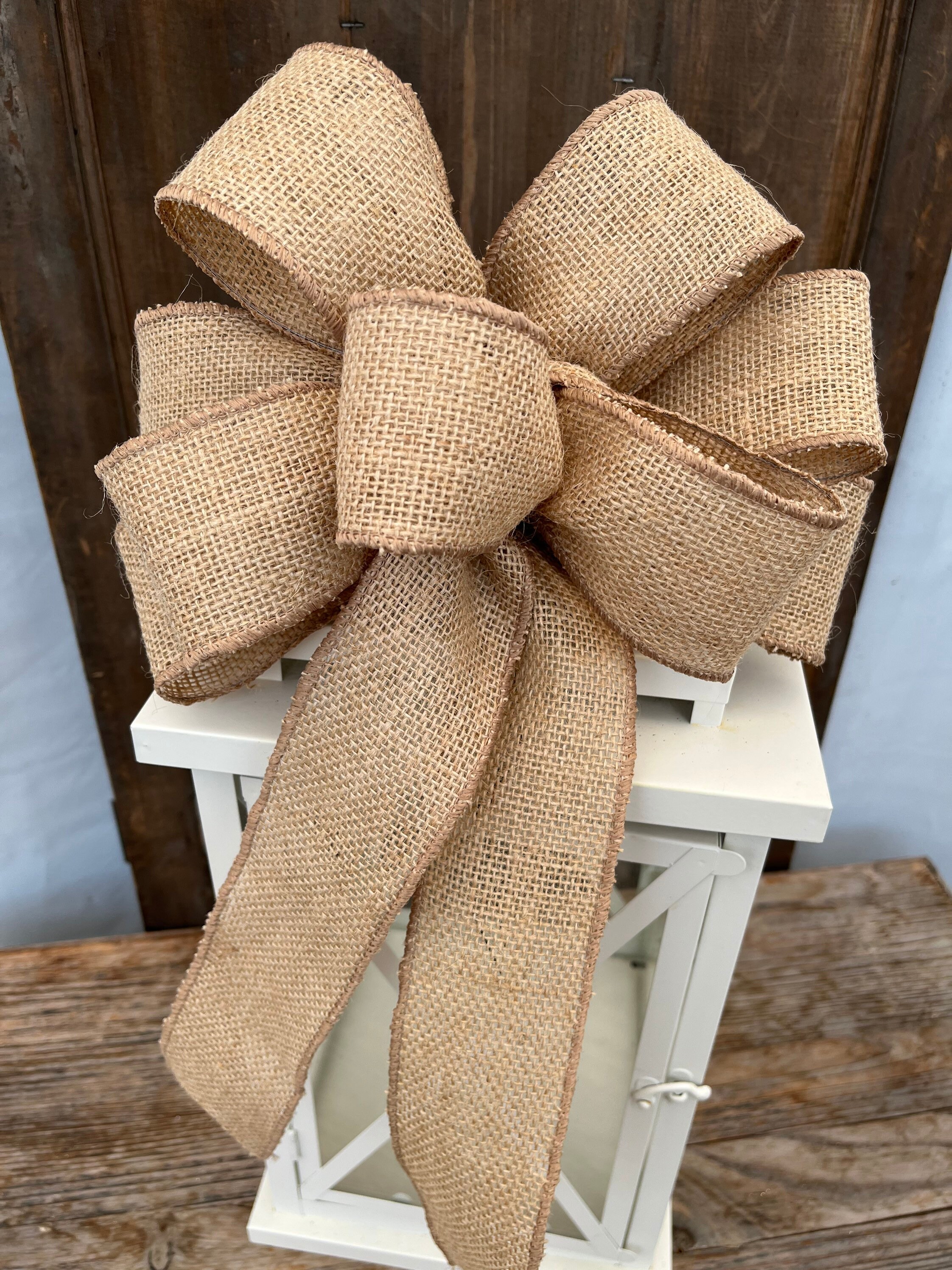 Burlap Bow Burlap Christmas Bow Natural Christmas Bow - Etsy
