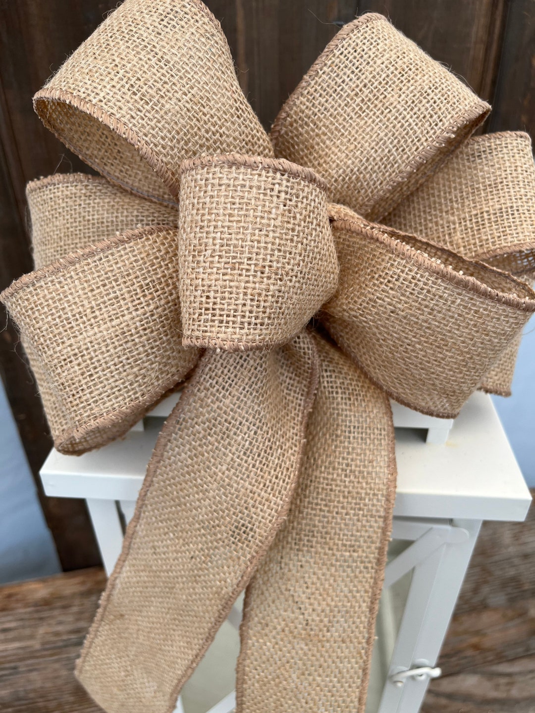Burlap Bow Burlap Christmas Bow Natural Christmas Bow - Etsy