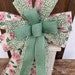 Spring Pink Flowers Bow, Hydrangea Ribbon Flowers Wreath Bow, Spring ...