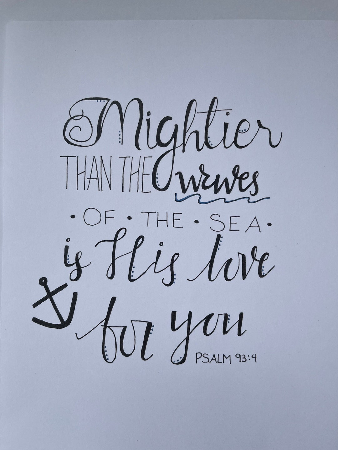 Scripture Art, Psalm 93:4, Bible Verse Word Art, Religious Word Art - Etsy