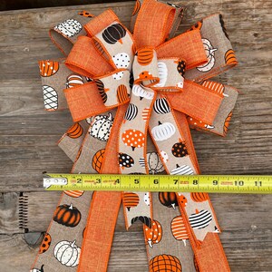 Fall Bow, Pumpkins Bow, Orange Bow, Painted Pumpkins Bow, Fall Wreath ...