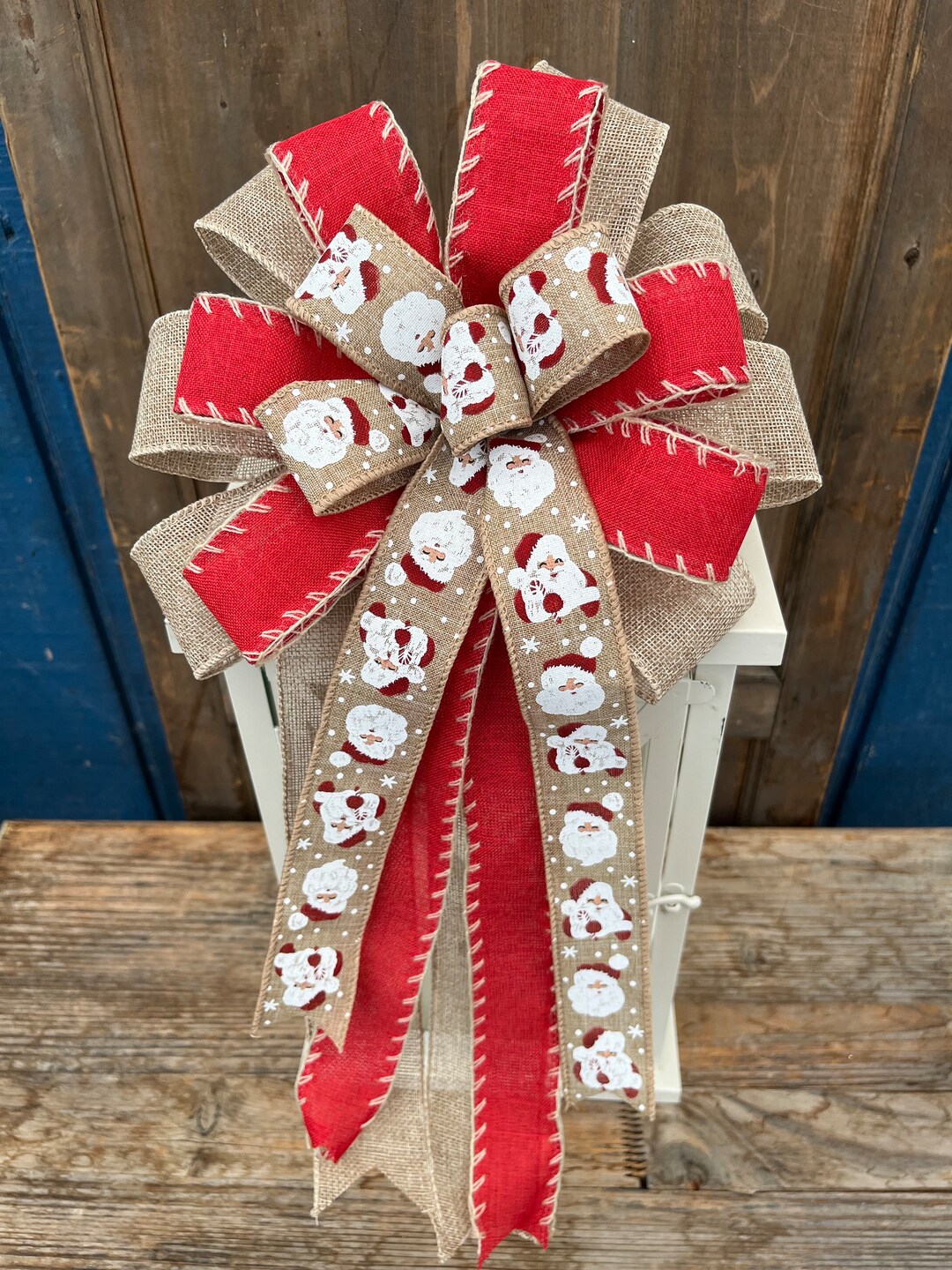 Christmas Bow, Christmas Santa Bow, Christmas Wreath Bow, Christmas ...