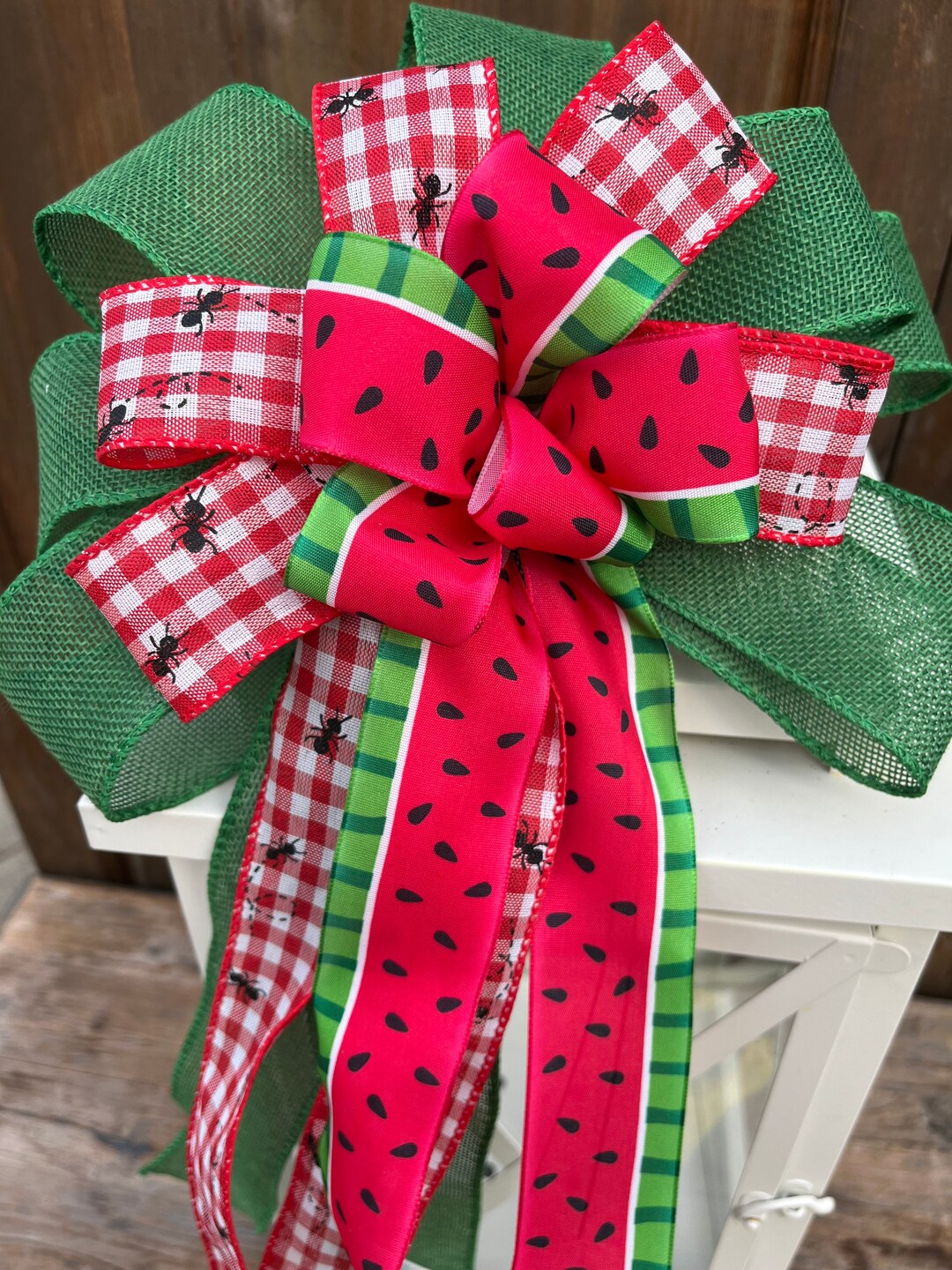 Summer Bow, Summer Watermelon Bow, Summer Wreath Bow, Summer Lantern ...