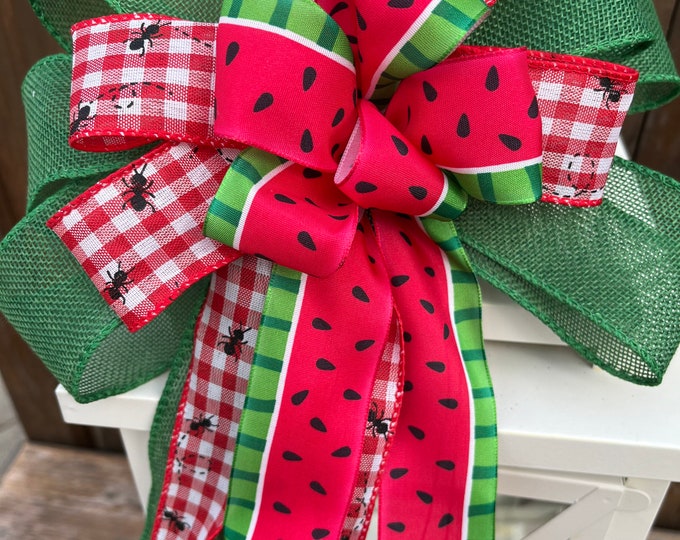 Summer Bow, Summer Watermelon Bow, Summer Wreath Bow, Summer Lantern ...