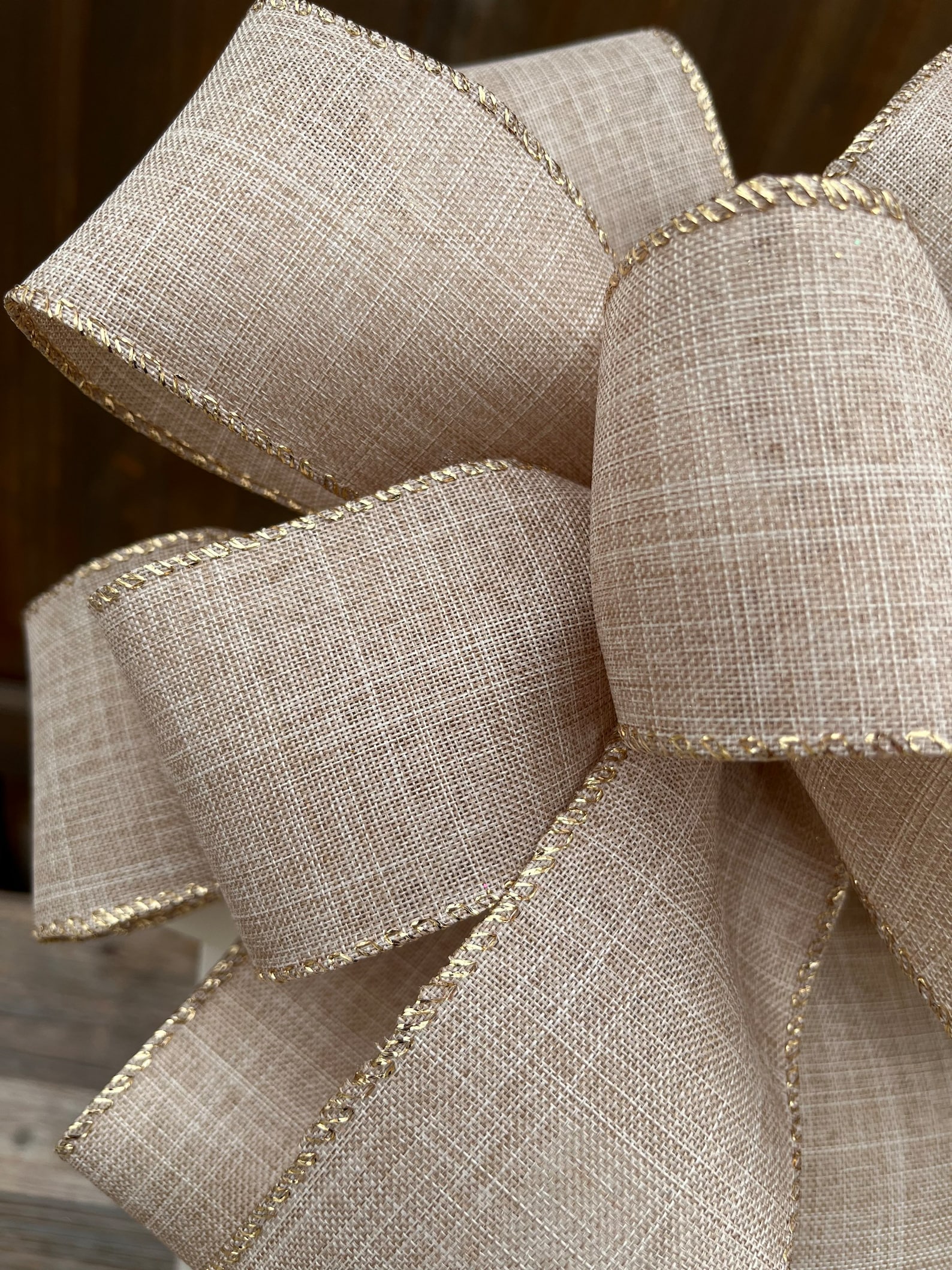 Linen Bow Natural Bow Natural Christmas Bow Wreath Bow - Etsy