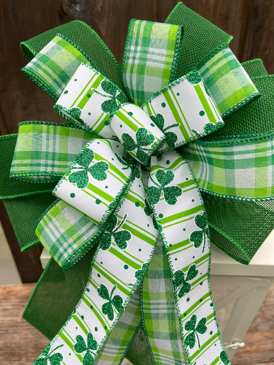 St. Patrick’s Day Bow, St Patrick’s Day Wreath Bow, St. Patrick’s Day ...