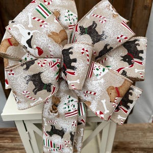 Christmas Dogs Bow, Dogs Bow, Christmas Wreath Bow, Christmas Tree Bow ...