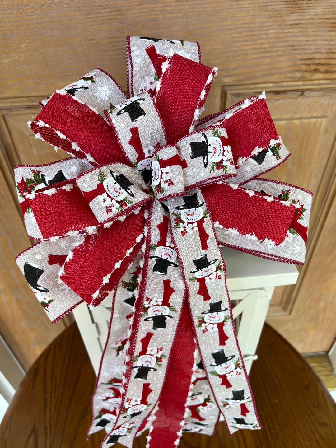 Snowman Bow, Christmas Wreath Bow, Snowman Wreath Bow, Christmas ...