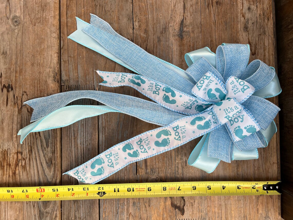 Baby Boy Bow Its a Boy Bow Baby Shower Bow Baby Bow Shower | Etsy