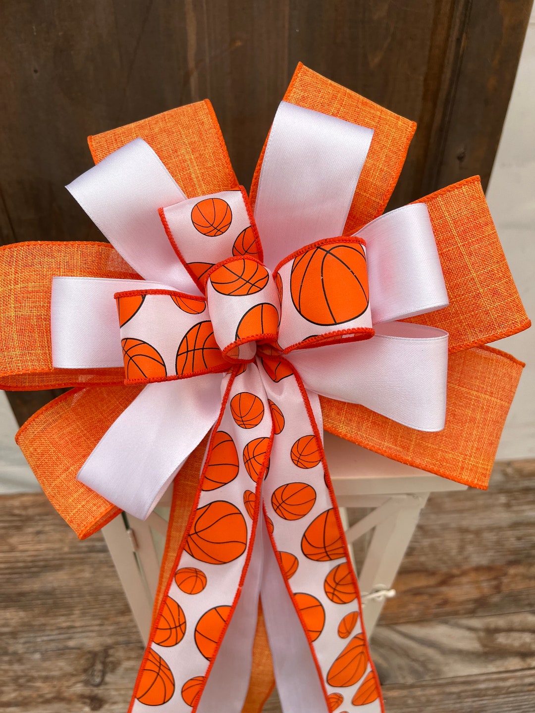 Basketball Bow, March Madness, Basketball Decoration, Sports Bow ...
