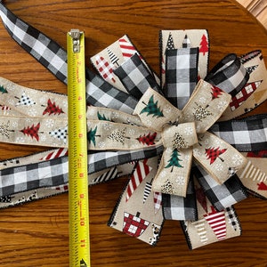 Christmas Bow, Buffalo Check Bow, Christmas Trees Bow, Leopard Print ...