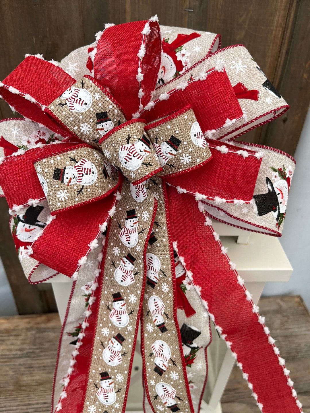 Snowman Bow, Christmas Wreath Bow, Snowman Wreath Bow, Christmas ...