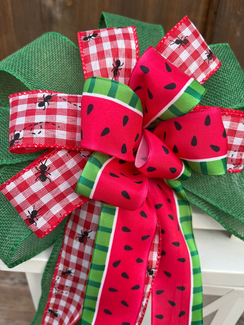 Summer Bow, Summer Watermelon Bow, Summer Wreath Bow, Summer Lantern ...