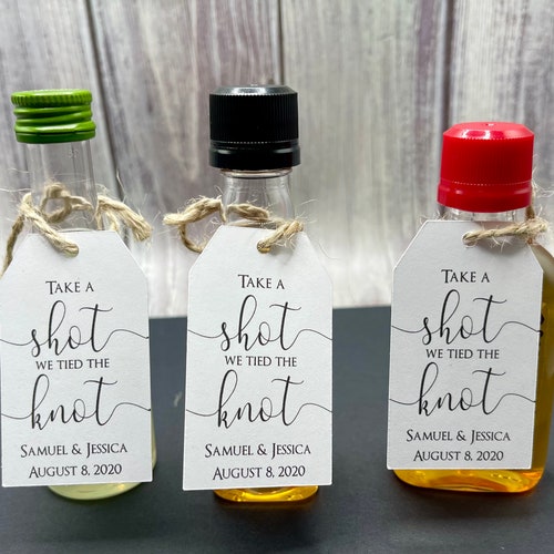 Take A Shot We Tied the Knot Stickers for Wedding Favours - Etsy UK