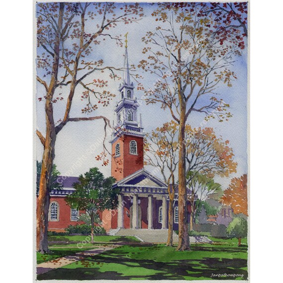 Harvard University Appleton Chapel Print From Watercolor | Etsy
