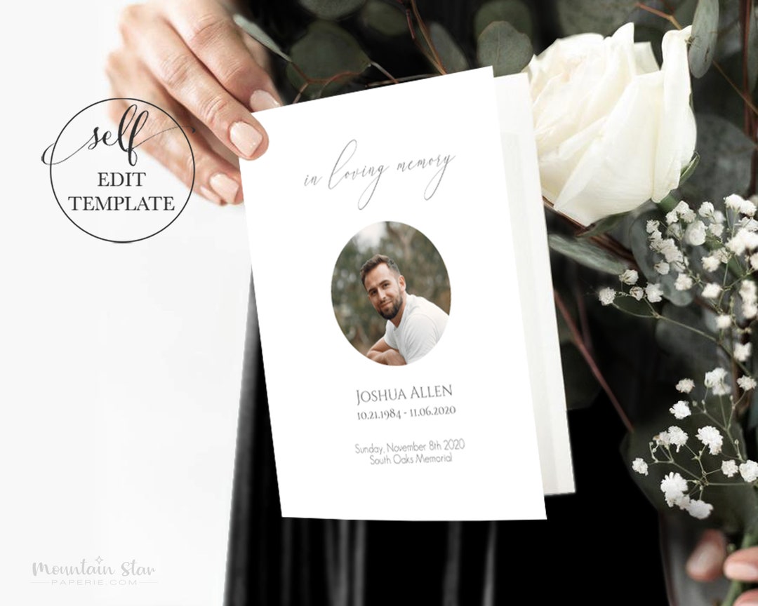 DIY Celebration of Life Simple Modern Funeral Program - Etsy