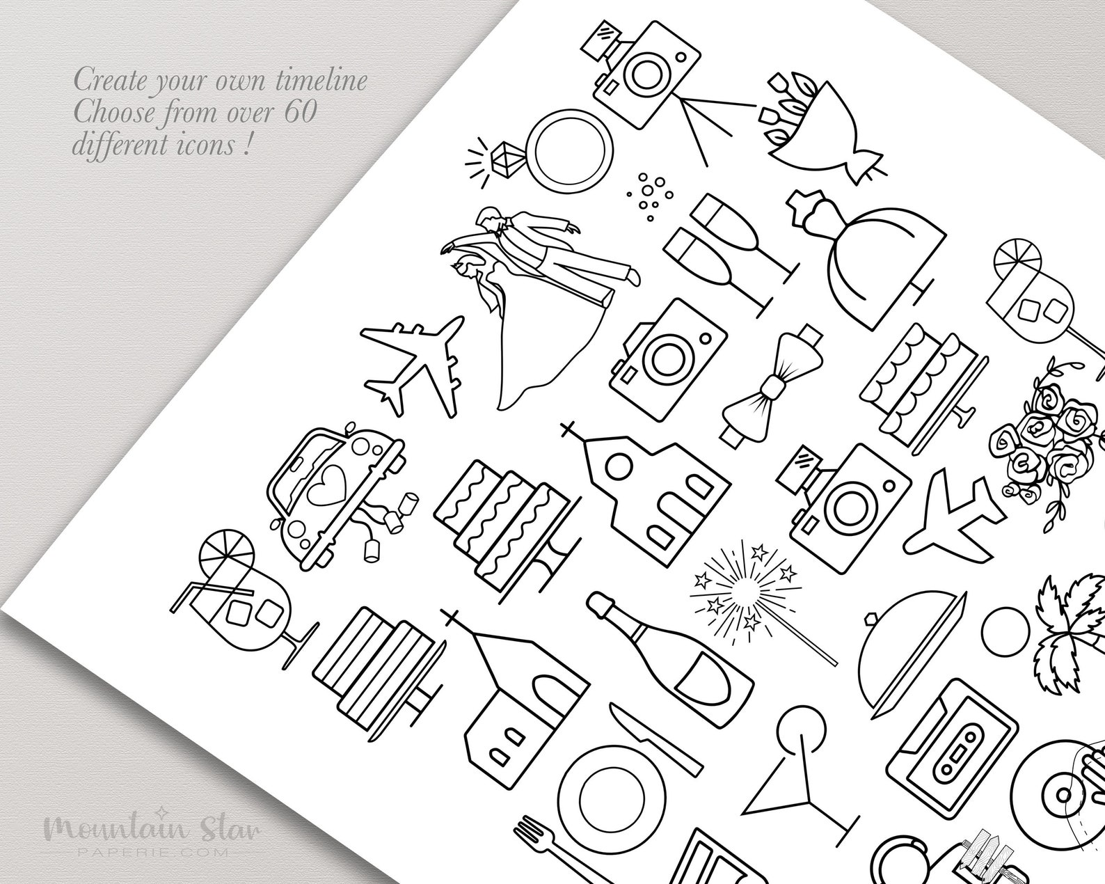 DIY Tri-fold Itinerary & Table Number Cards, Free Standing Menu Cards ...