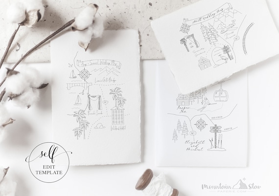 Map DIY Wedding Map Creator Template Create Your Own Map - Etsy
