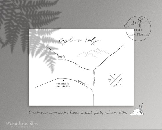 Map DIY Wedding Map Creator Template Create Your Own Map | Etsy