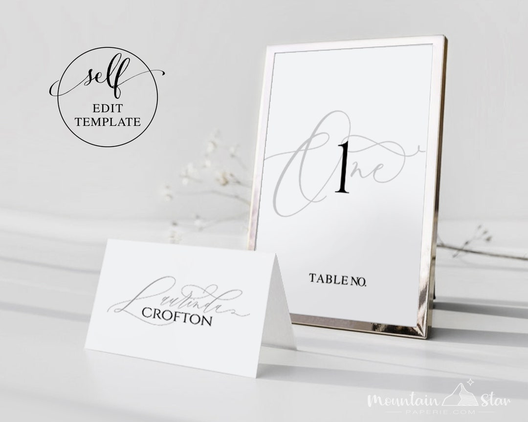 DIY Table Numbers & Place Cards, Escort Cards, Name Cards (table Number ...