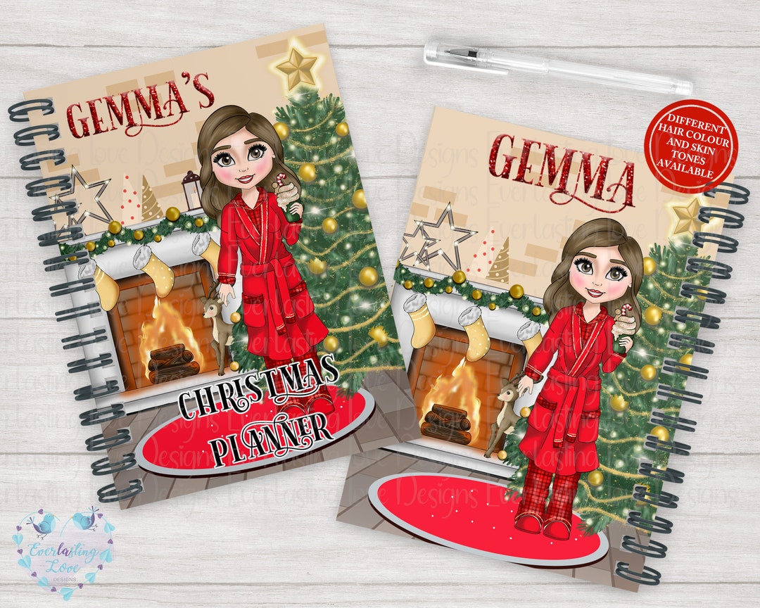 Warm Christmas Theme Organiser, Christmas Planner Notebook Personalised ...