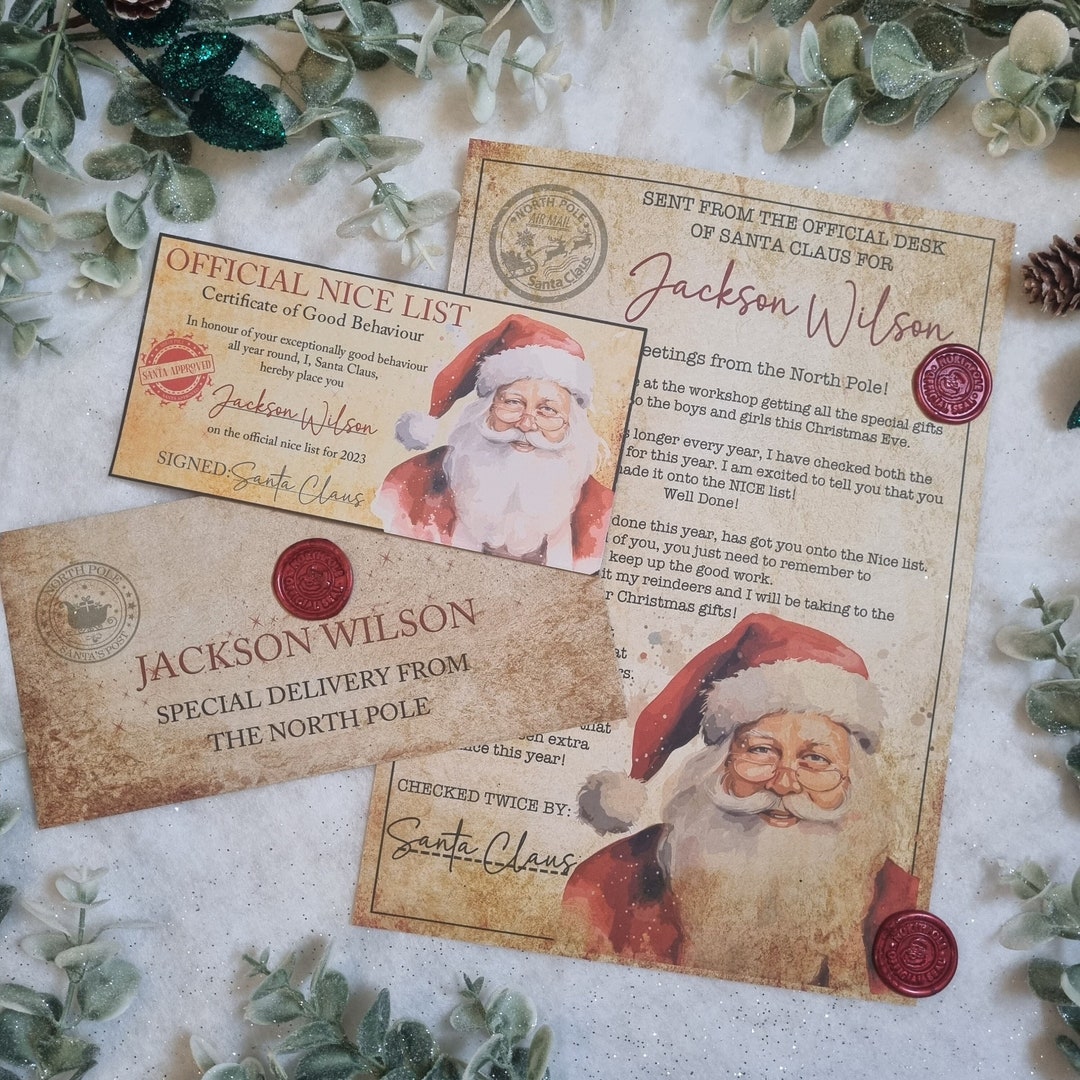 Personalised Santa Letter, Custom Wording Available, Official Letter ...