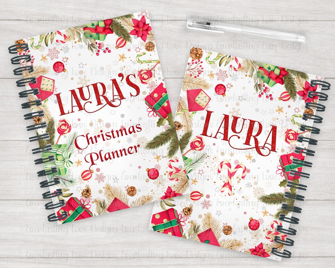 Christmas Theme Organiser, Christmas Planner Notebook - Personalised A5 ...