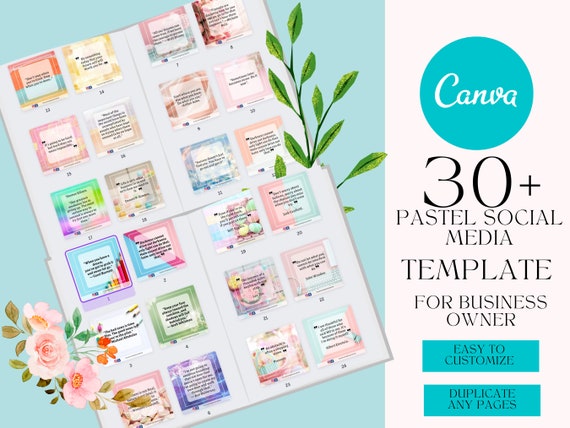 30 PASTEL Motivational Quotes Canva Template Pastel - Etsy