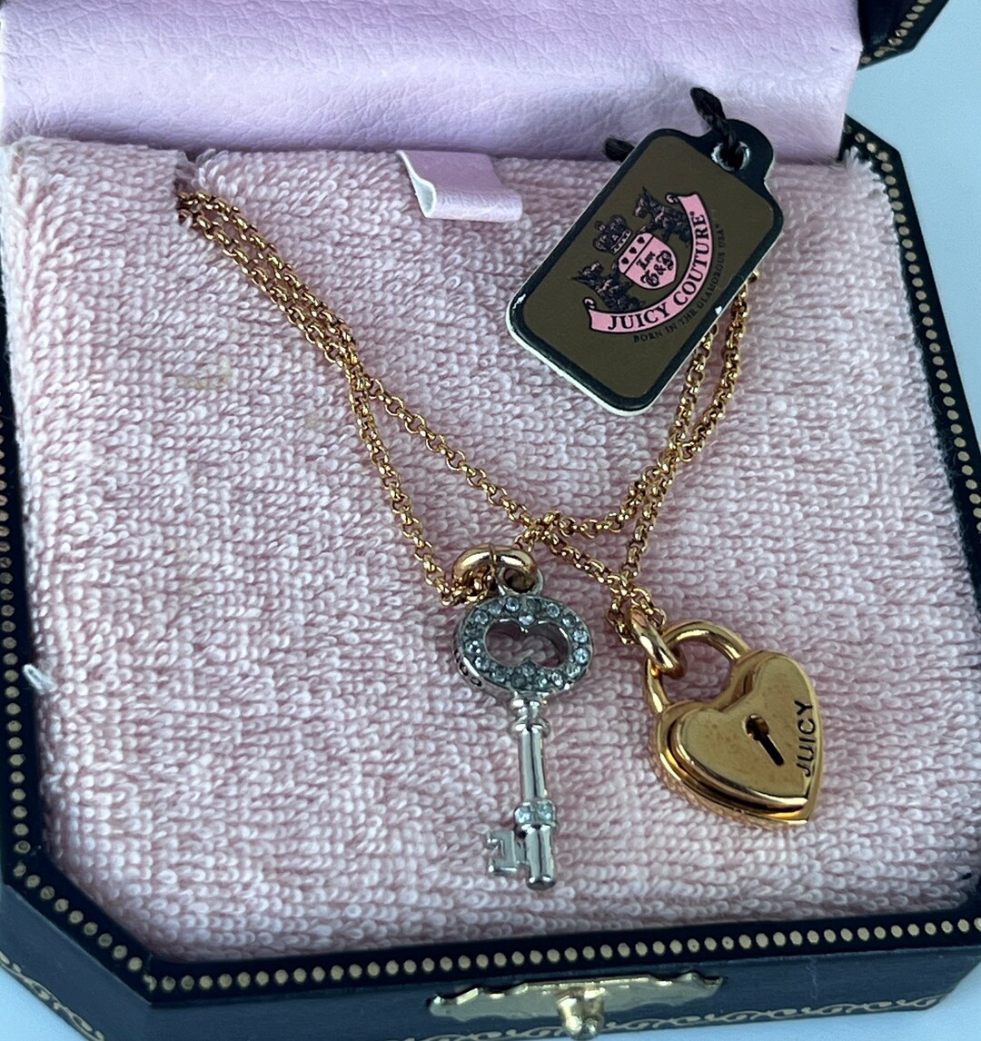 NWT Juicy Couture Duo LOCK & KEY Wish Necklace - Etsy