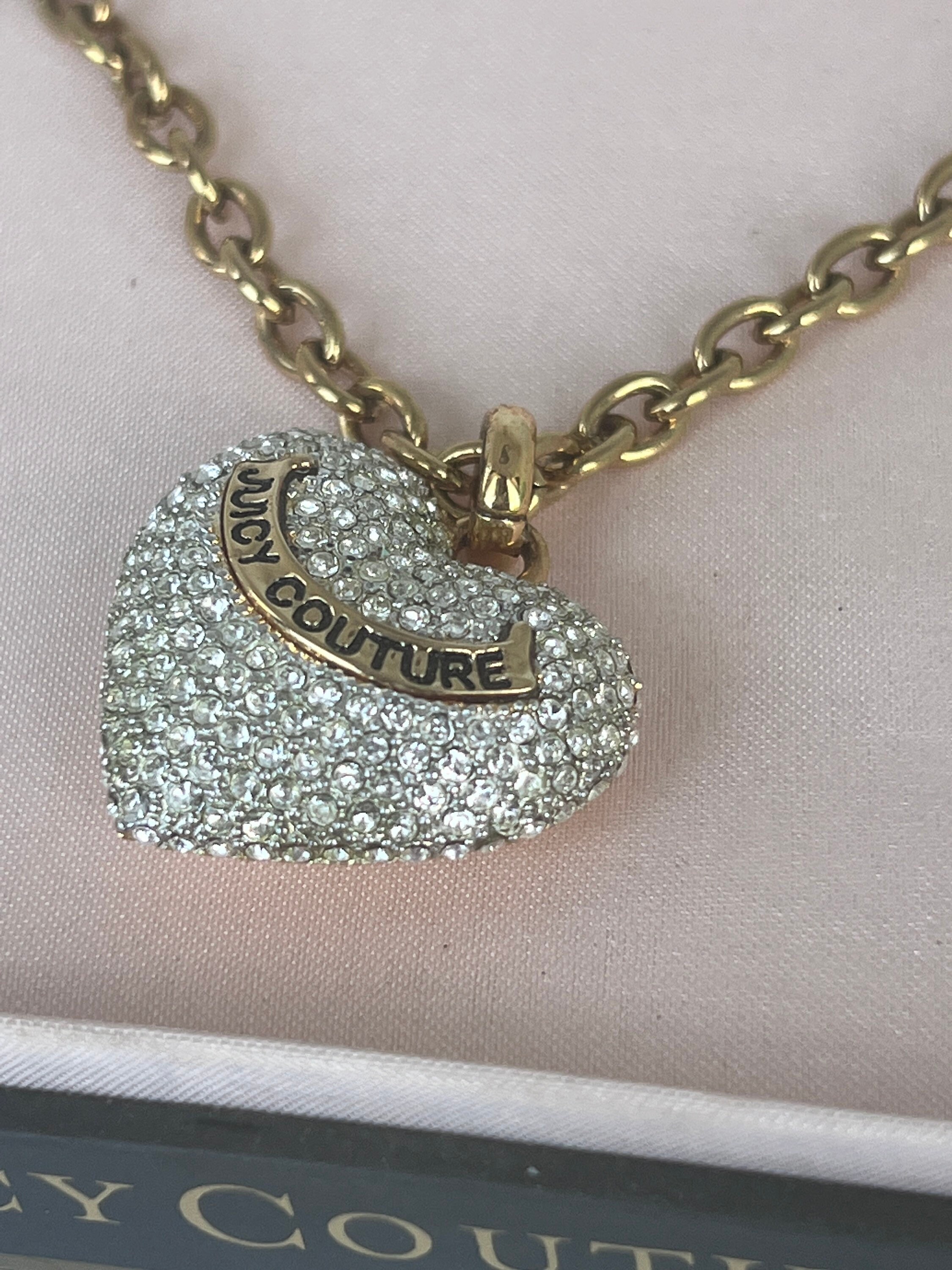 NWT Juicy Couture Pave PUFFED HEART Long Necklace - Etsy