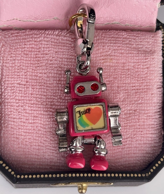 Venna silver robot charm - Gem