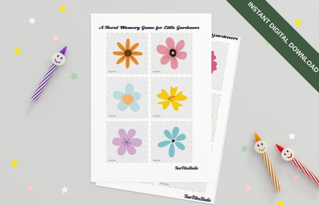 Printable Memory Game Flower Matching Cards | Preschool Montessori ...
