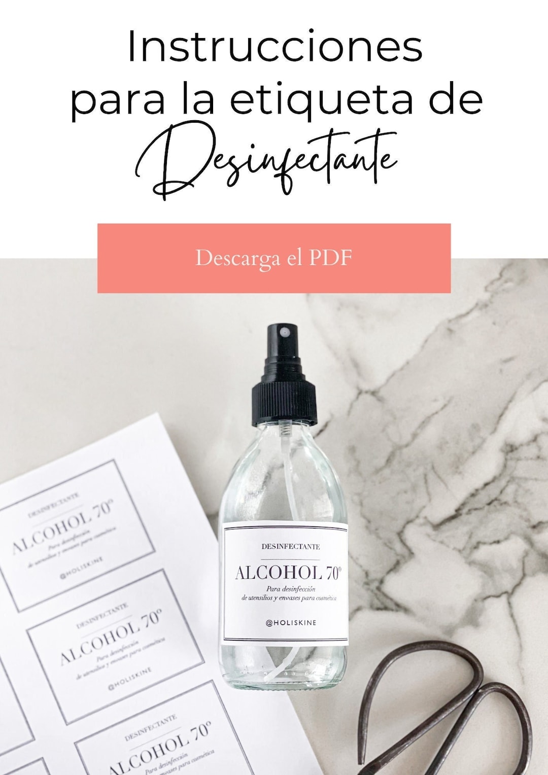Printable Label: Alcohol 70 Disinfectant for Cosmetics (PDF) - Etsy