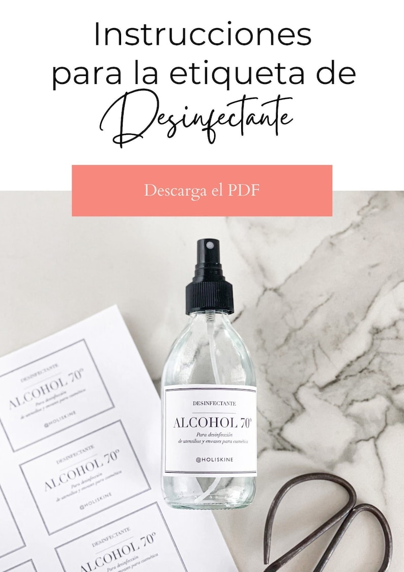 Printable Label: Alcohol 70 Disinfectant for Cosmetics (PDF) - Etsy