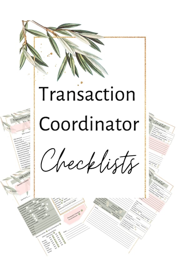 Transaction Coordinator Checklists - Etsy