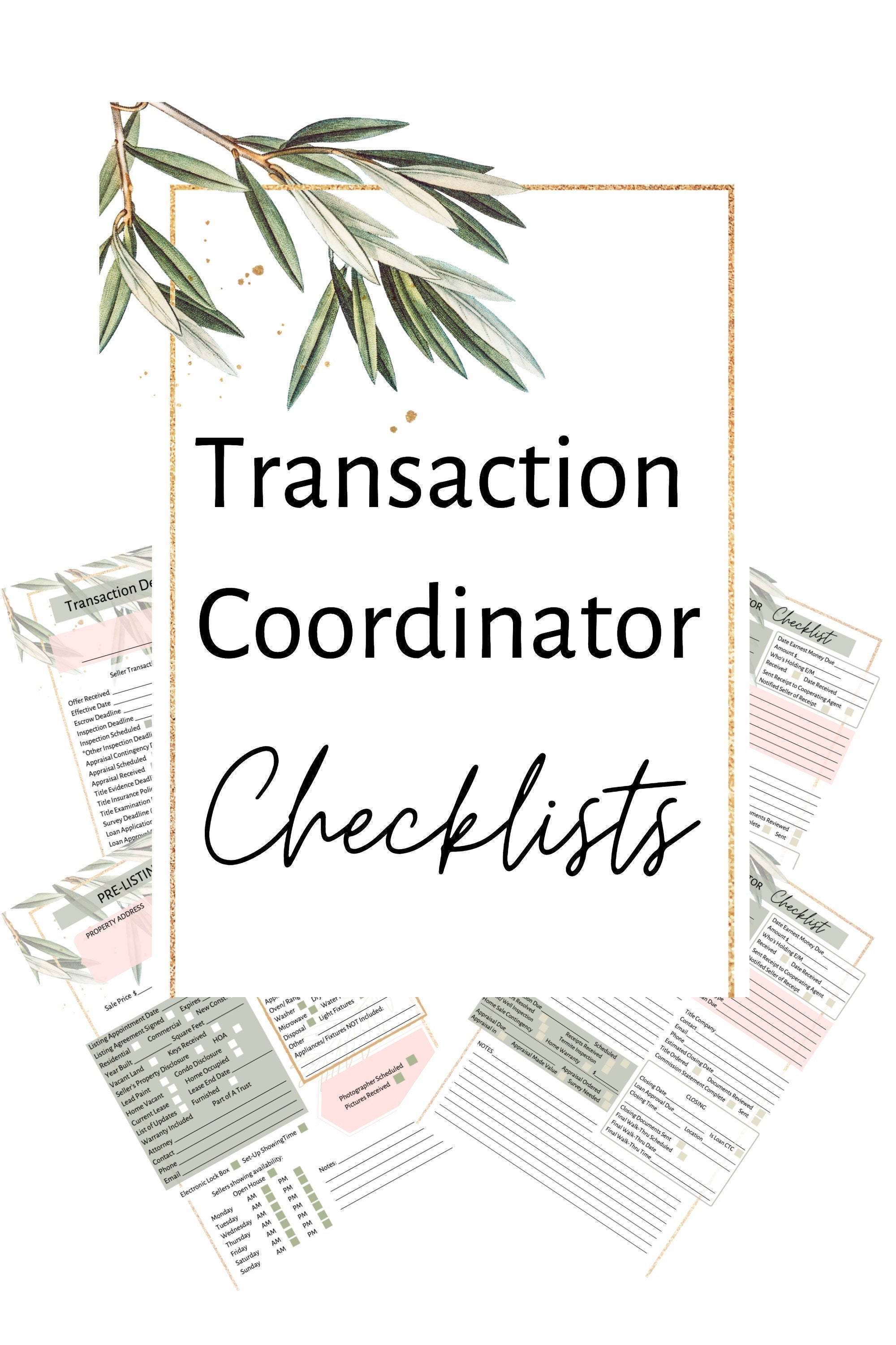Transaction Coordinator Checklists - Etsy