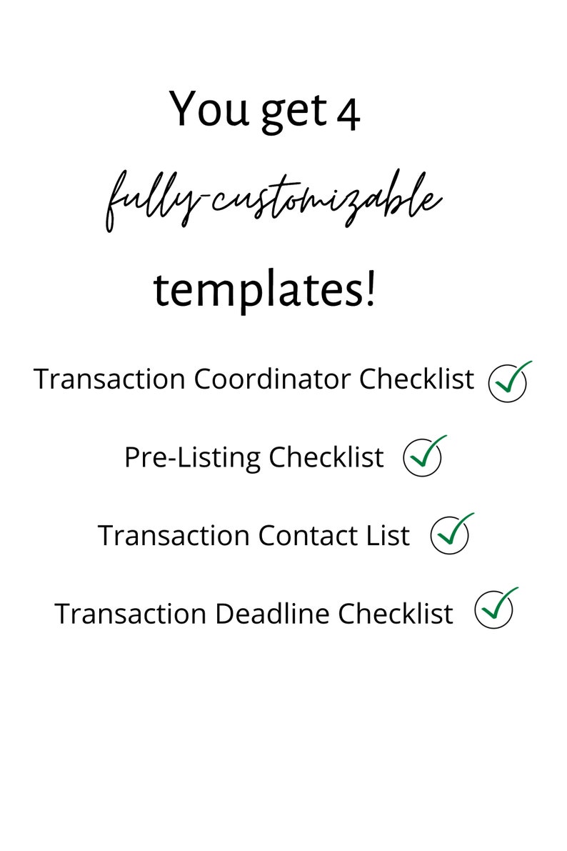 Transaction Coordinator Checklists - Etsy