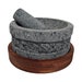 Tetexti Molcajete and Tejolote Made of Volcanic Stone With Wood Base ...