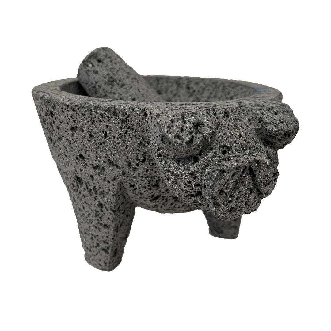 Beautiful Molcajete and Tejolote Made of Volcanic Stone With Wood Base ...