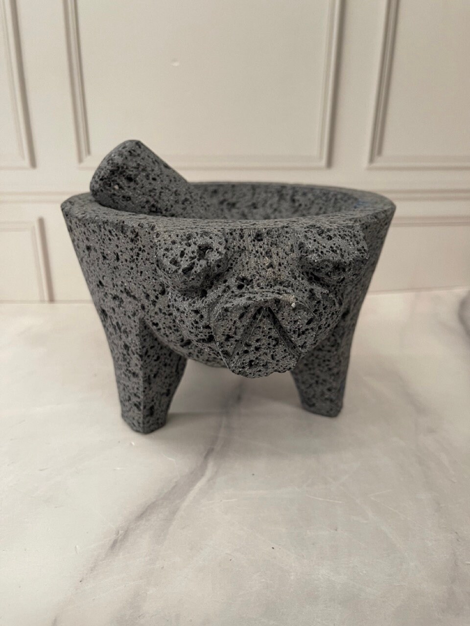 Beautiful Molcajete and Tejolote Made of Volcanic Stone With Wood Base ...