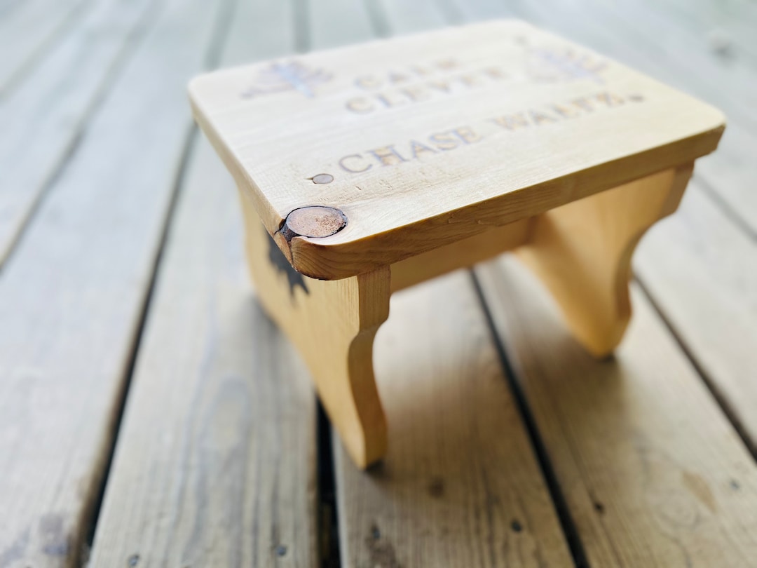 Childs Stool Hand Crafted Personalized Child Wilderness Stool Kids ...