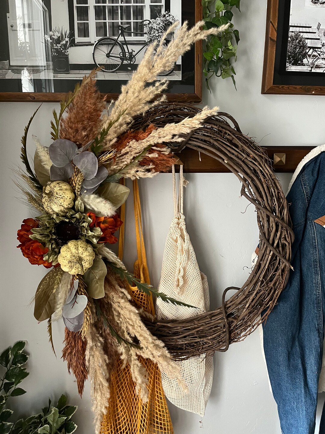 Traditional Fall Pampas Wreath - Etsy